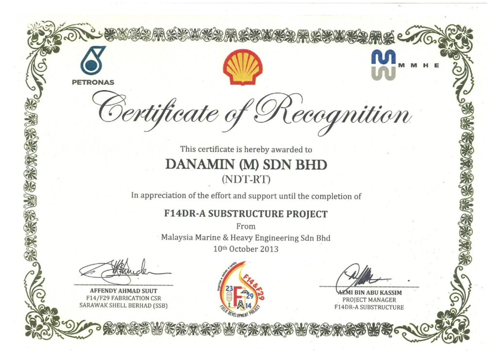 Awards & Recognitions - Non Destructive Testing Specialist